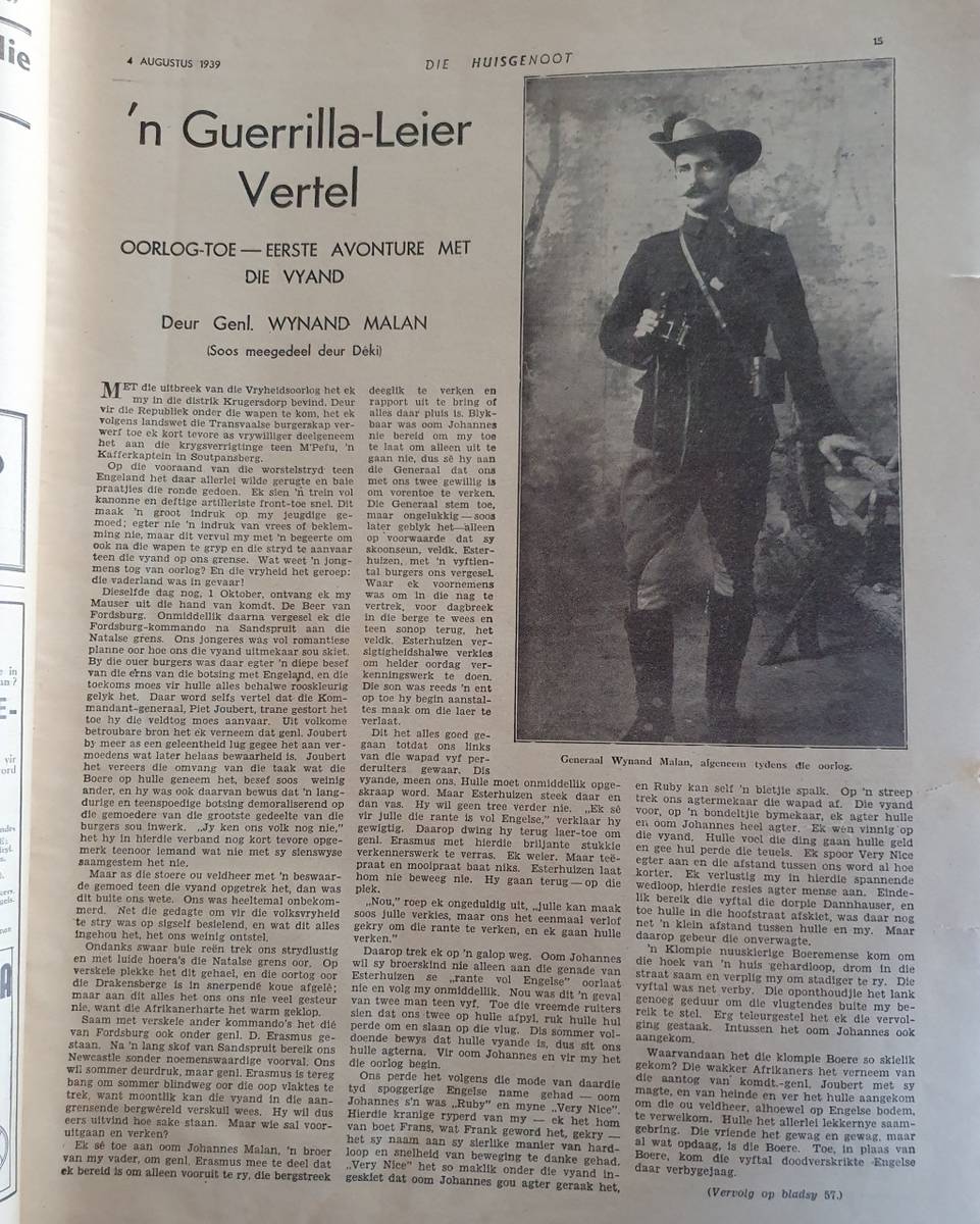 Africana - GENL.Wynand Malan. n Geurrilla Leier Vertel. First ever ...