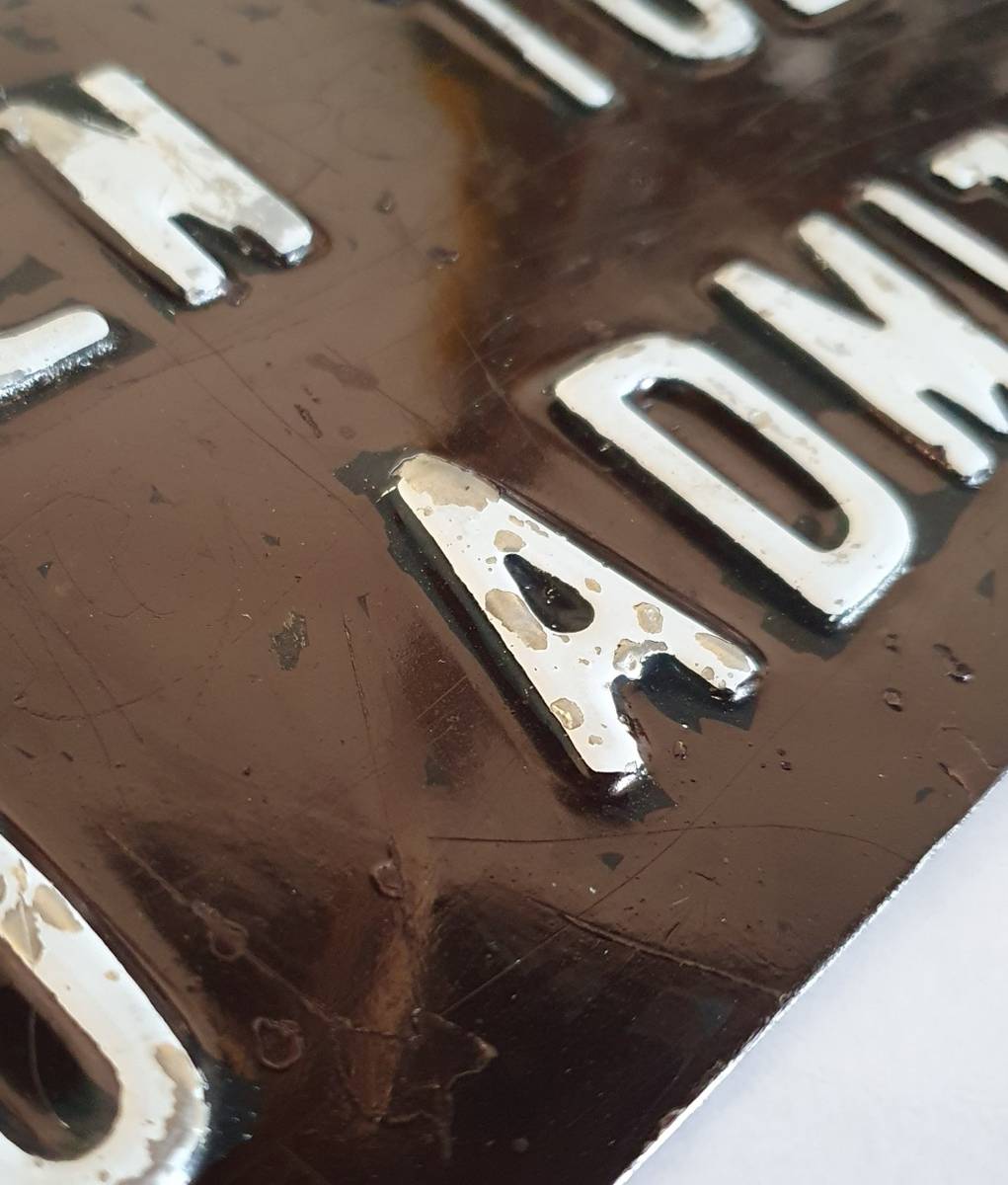 Signage - VINTAGE SOLID THICK METAL PLATE SIGN. was sold for 110.00 on ...