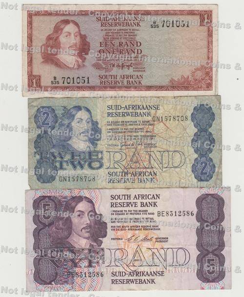 Other South African Bank Notes - Lot of 5 old South African banknotes ...