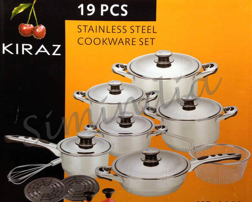 Pots - KIRAZ - 19 PC 18/10 Heavy Duty Stainless Steel Cookware Set was ...