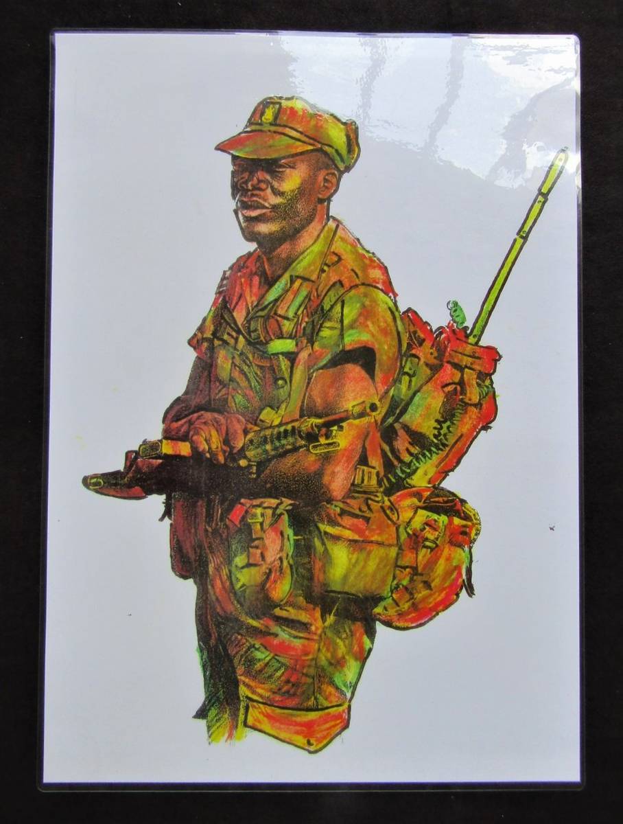 Other War Memorabilia - Rhodesia Army Soldier in Camo Laminated Poster ...