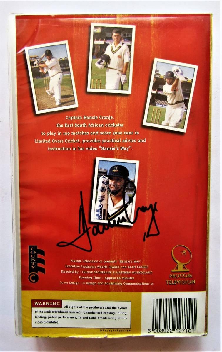 Sporting Memorabilia - Hansie`s Way Cricket VHS Video Tape was listed ...