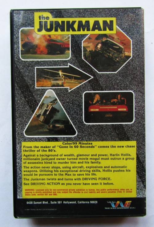 Movies - The Junkman - H.B. Halicki - Crime Action Movie VHS Tape (1986 ...