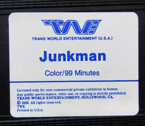 Movies - The Junkman - H.B. Halicki - Crime Action Movie VHS Tape (1986 ...