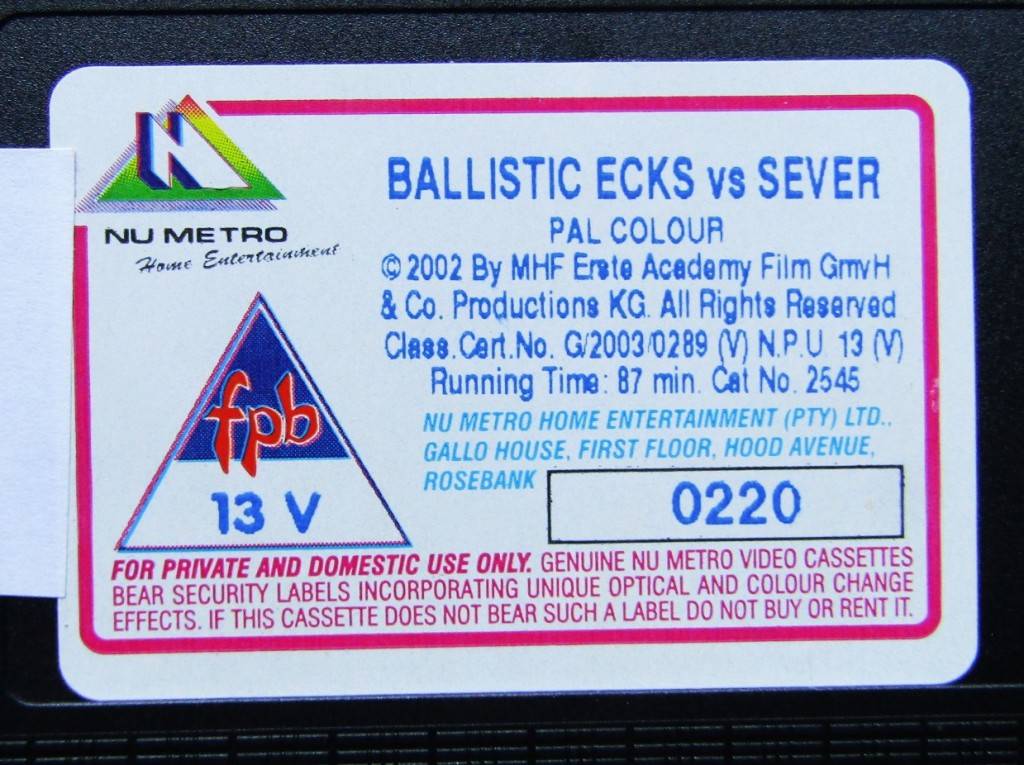 Movies - Ballistic: Ecks vs Sever - Antonio Banderas - Movie VHS Tape ...