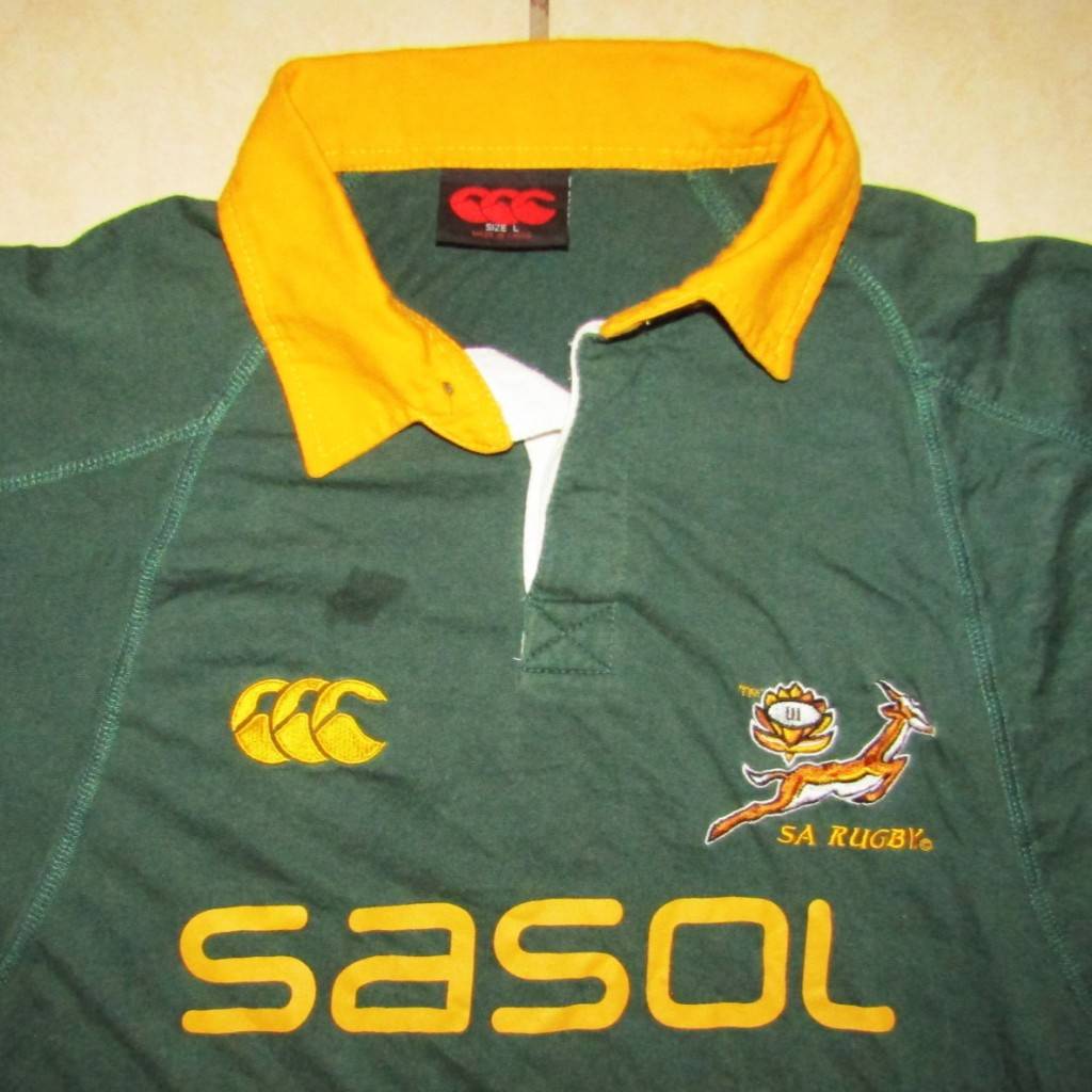 Sporting Memorabilia - Old Number 7 Springbok Rugby Jersey - Large Size ...