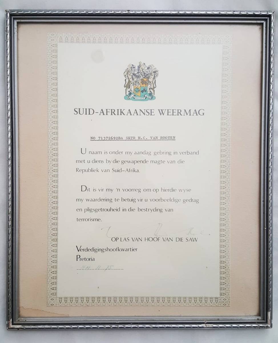 Documents & Literature - Old Framed SADF Combating Terrorism ...