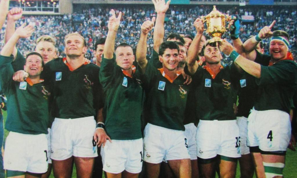 Sporting Memorabilia - 1995 Rugby World Cup - Springbok Winners Framed ...
