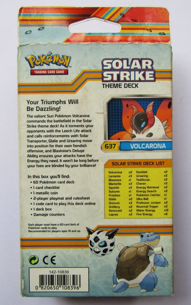 Trading Cards - Pokemon Plasma Blast Solar Strike Theme Deck for sale ...