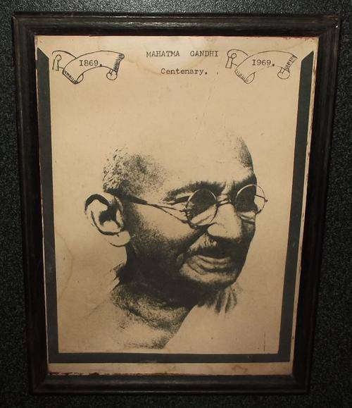 Other Artwork - Old 1969 Mahatma Gandhi Centenary Picture in Glass ...