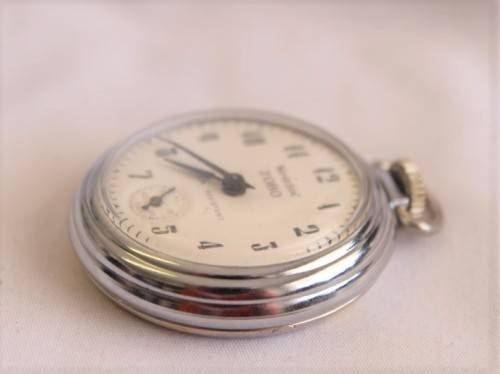 Pocket Watches - A gorgeous antique Canadian made Westclox Zobo chrome ...