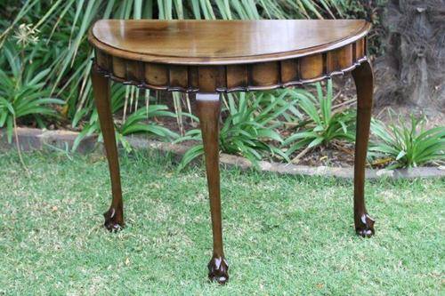 Tables - A GORGEOUS SOLID STINKWOOD BALL & CLAW HALF-MOON TABLE IN ...