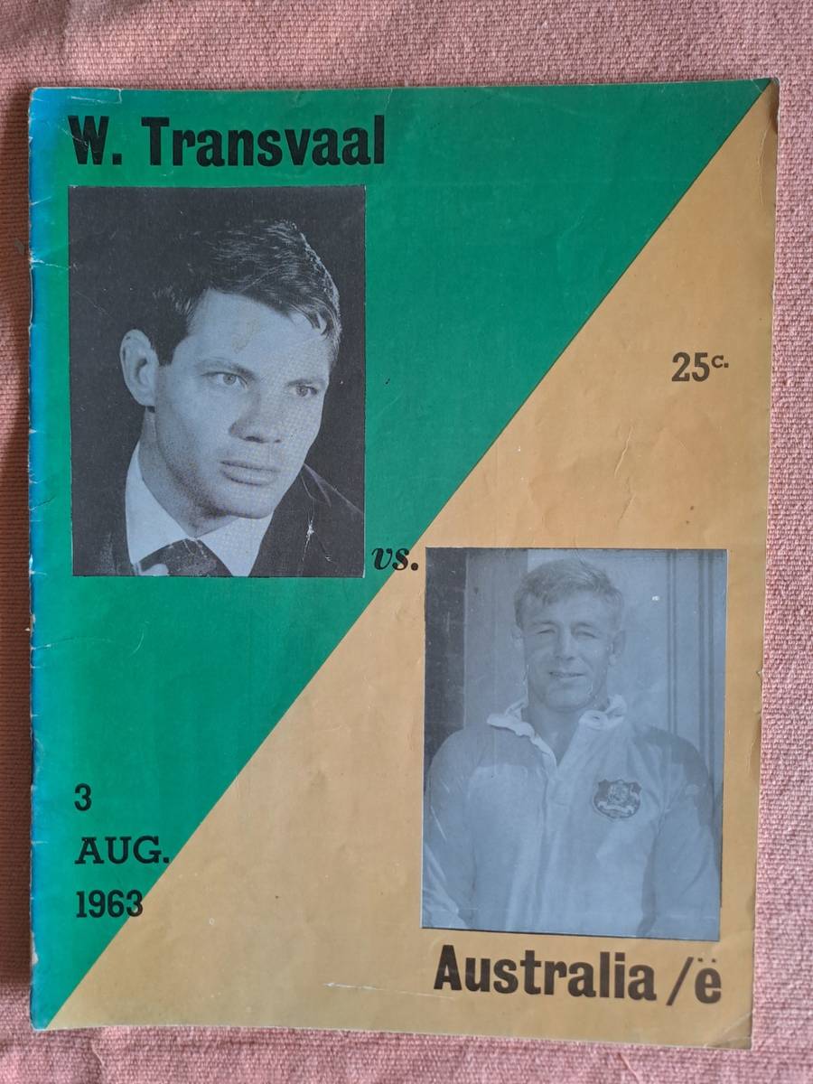 Sporting Memorabilia - Rugby programme. Western Transvaal v Wallabies 3 ...