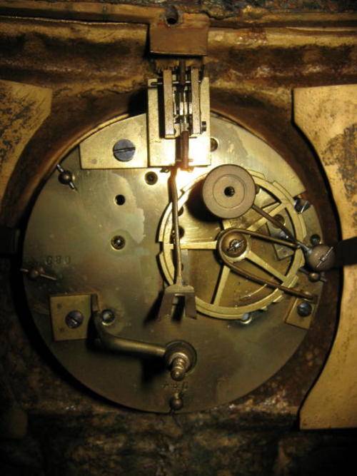 Mantel Clocks - Antique French Phillipe Mourey gilt metal clock with ...