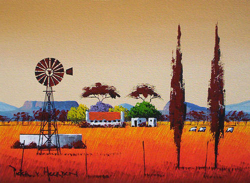 Acrylics - Die windpomp (300mm x 400mm) was sold for R465.00 on 12 Sep ...