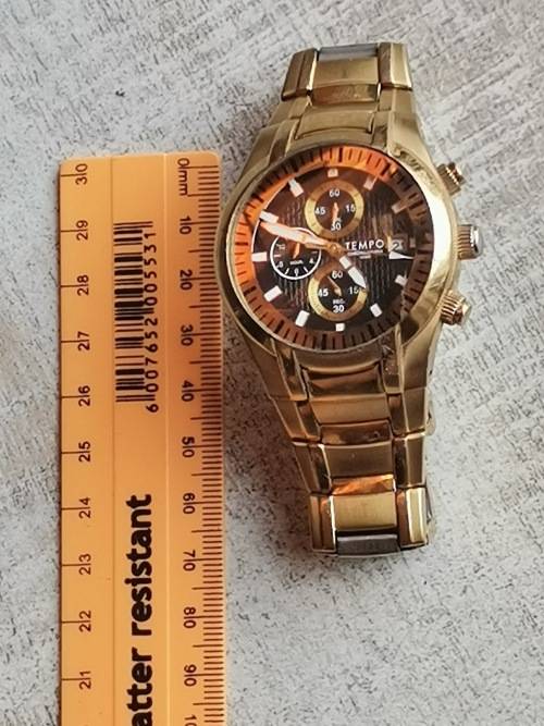 Men's Watches - MENS GOLD PLATED TEMPO 100M CHRONOGRAPH WATCH IN ...