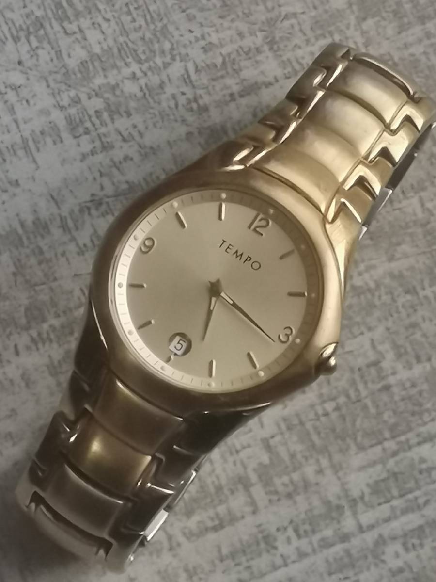 Men's Watches - MENS GOLD TEMPO WATCH IN EXCELLENT WORKING CONDITION ...