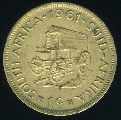 One Cent - 1961 1 Cent coin, 1c , South Africa, No reserve was sold for ...