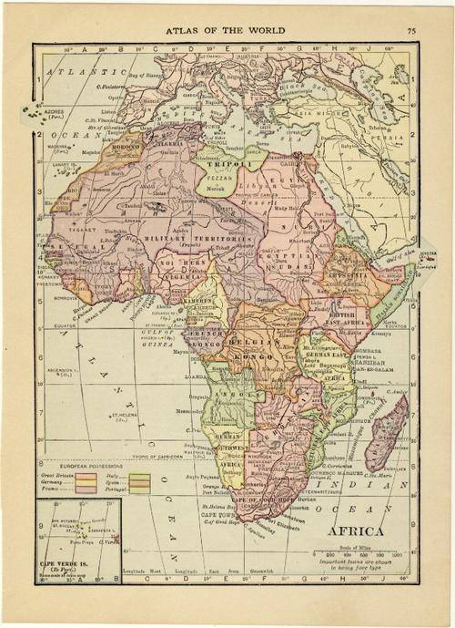 Maps - 1912 Map of Africa, Excellent condition, Original Hammonds Map ...