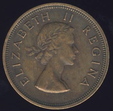 Other Republic of South Africa Coins - 1953 One Penny, 1d coin, South ...
