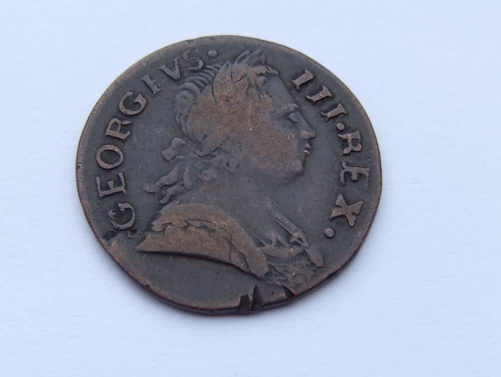 Great Britain - Rare !! A 1773 Britain 1/2 Penny - King George III ...