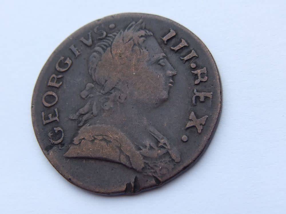 Great Britain - Rare !! A 1773 Britain 1/2 Penny - King George III ...