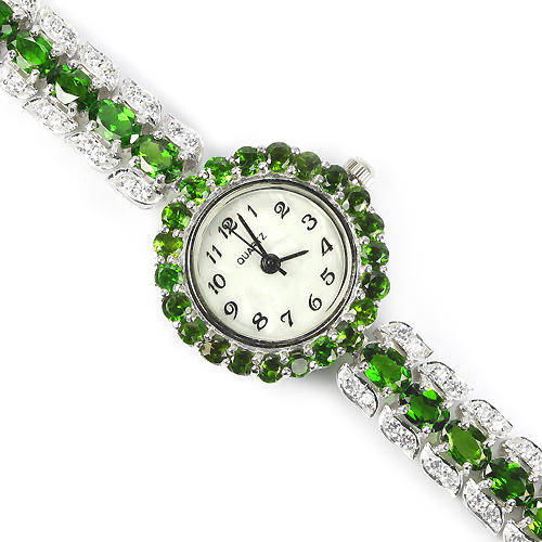 Women's Watches - IN STOCK!! REAL STONES!NATURAL AAA GREEN CHROME ...