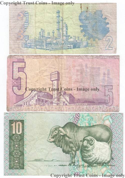 Other South African Bank Notes - Lot of 5 old SA banknotes R2 to R50 ...