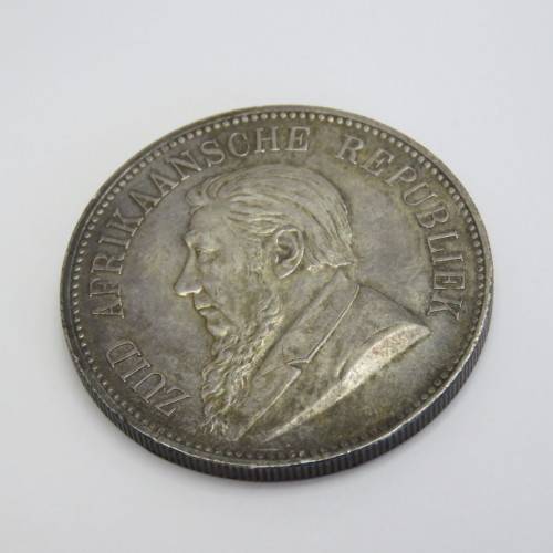 Five Shillings - 1892 ZAR single shaft Paul Kruger Crown XF+ ...