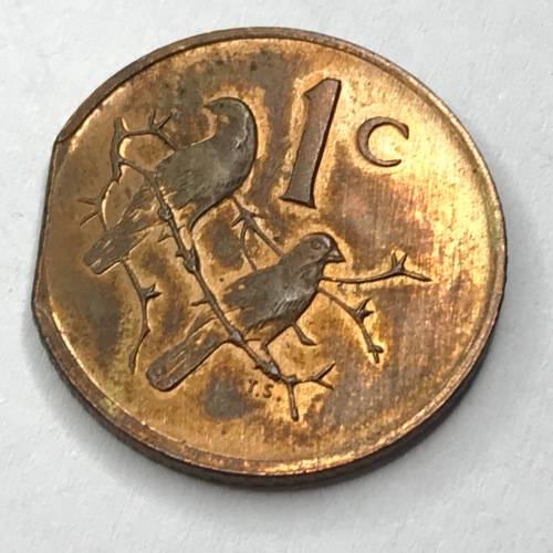 One Cent - 1977 RSA one cent error coin with clipped planchet - UNC for ...