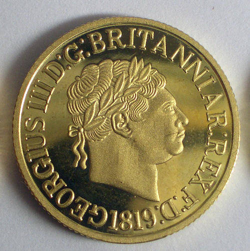 Europe - REAL SOLID 9CT GOLD COIN 1819 GEORGIUS III D:G: BRITANNIAR ...