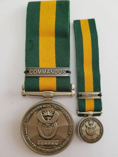 SADF & SANDF - Full size and Miniature SADF Commando Closure Medals ...