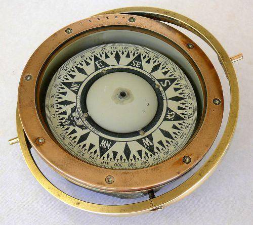 Maritime - ANTIQUE FLOATING SHIP'S COMPASS LIQUID COMPASS ,SAURA KEIKI ...