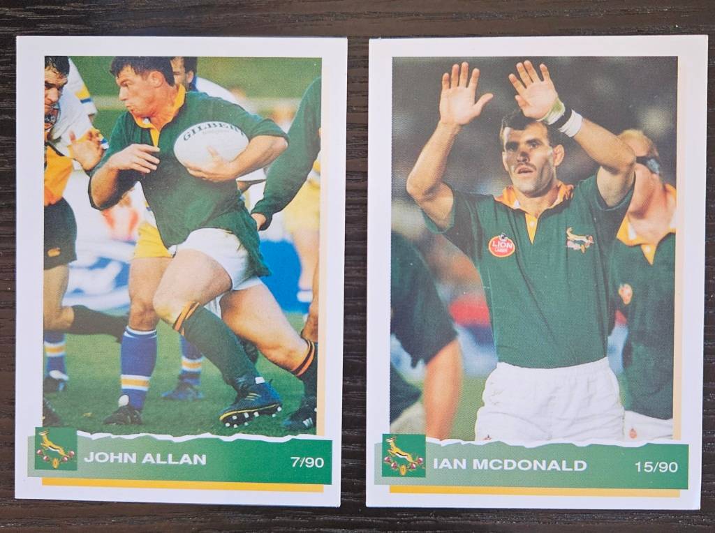 Sporting Memorabilia - 1994 International Sport deck rugby cards for ...