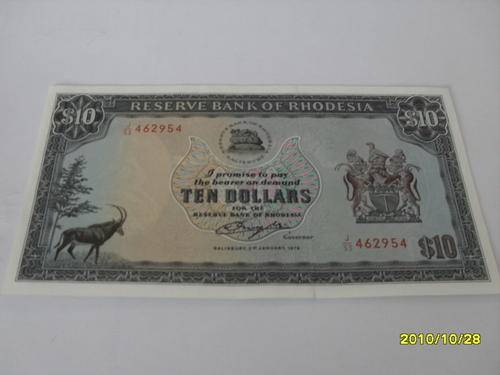 Africa - BANK OF RHODESIA TEN DOLLAR NOTE was listed for R500.00 on 4 ...
