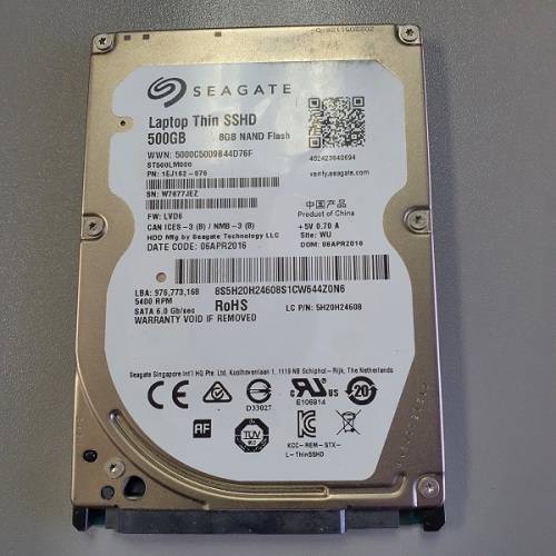 Internal Drives - Seagate 500GB 2.5` Solid State Hybrid Drive (SSHD ...
