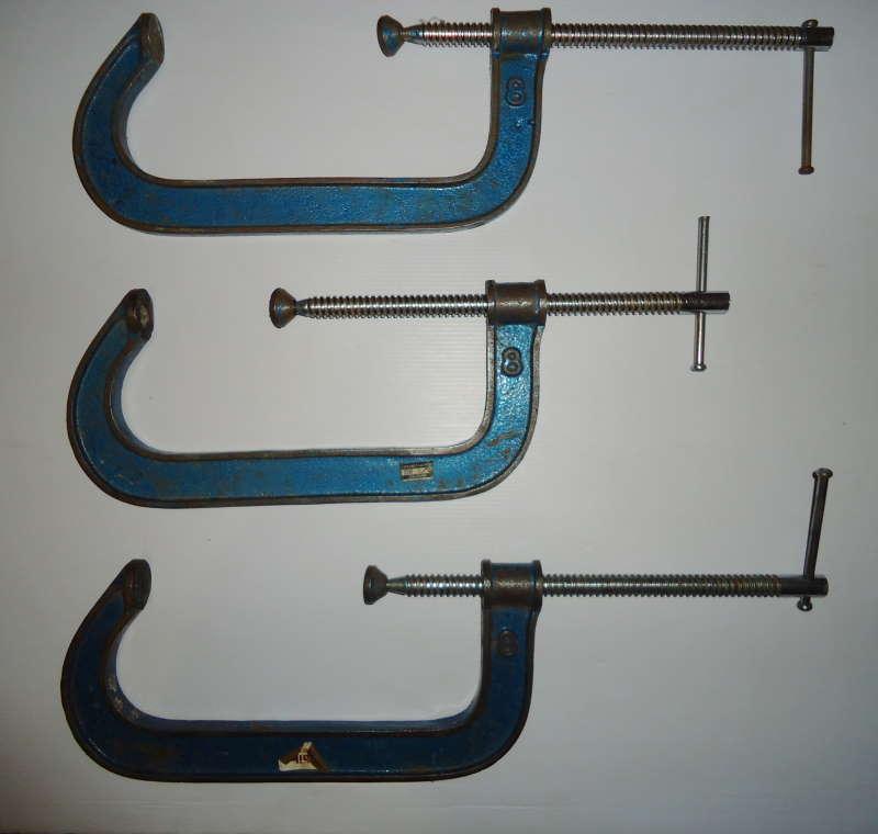 Vices, Clamps & Presses - G-clamps x 3 - 8 inch (200 mm) - heavy duty ... Vices, Clamps & Presses - G-clamps x 3 - 8 inch (200 mm) - heavy duty ...