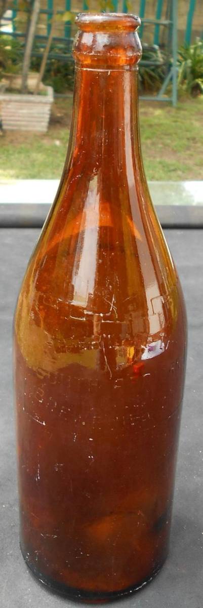 Bottles - Vintage South African Breweries Large Brown Beer Glass Bottle ...