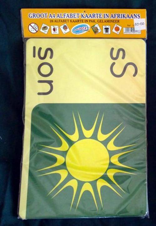 Educational - A4 Large Alphabet Cards - Flash Cards - AFRIKAANS was ...