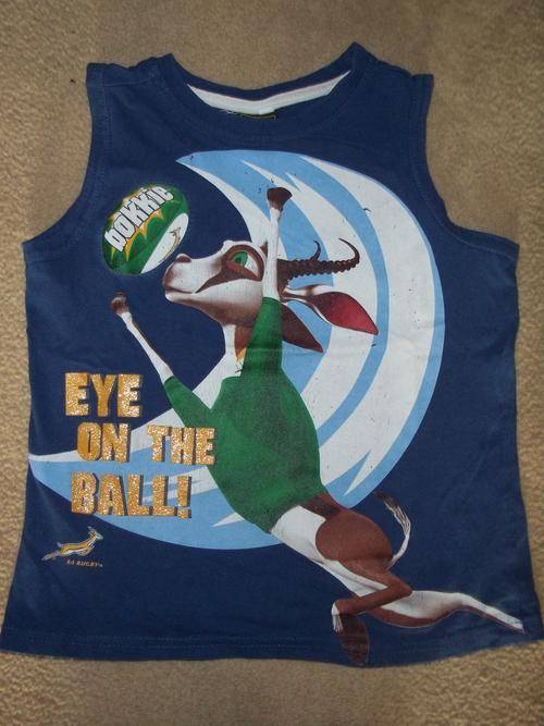 T-shirts & Tops - Boys cute springbok sleeveless muscle shirt (age 5 to ...