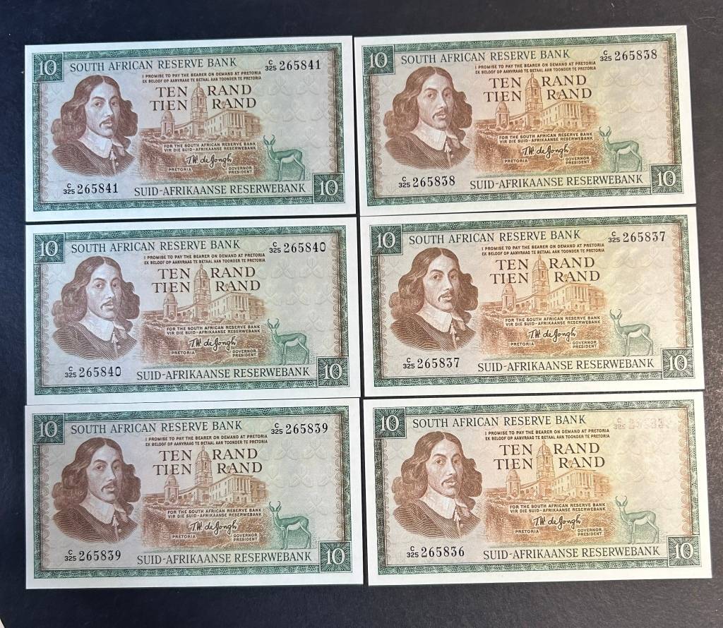 TW de Jongh - 6 x 1975 TW de Jongh R10 notes was sold for R480.00 on 8 ...