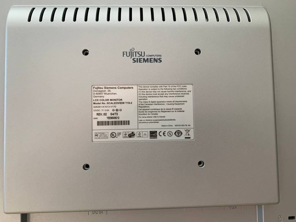 Monitors - FUJITSU SIEMENS SCALEOVIEW T19-2 19` LCD TFT DISPLAY was ...