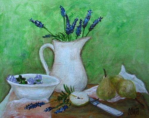 Acrylics - ***Akrielverf - Stil lewe met appels - Sonja Peacock*** was ...