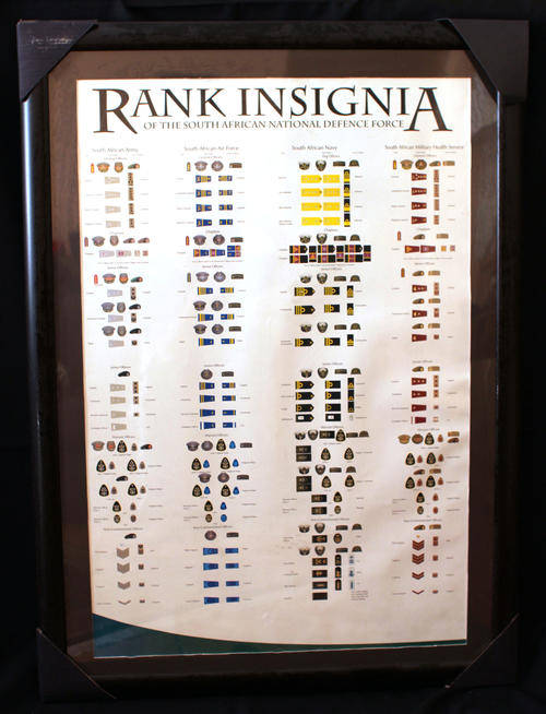 Other War Memorabilia - Framed Poster Rank Insignia of the SANDF frame ...