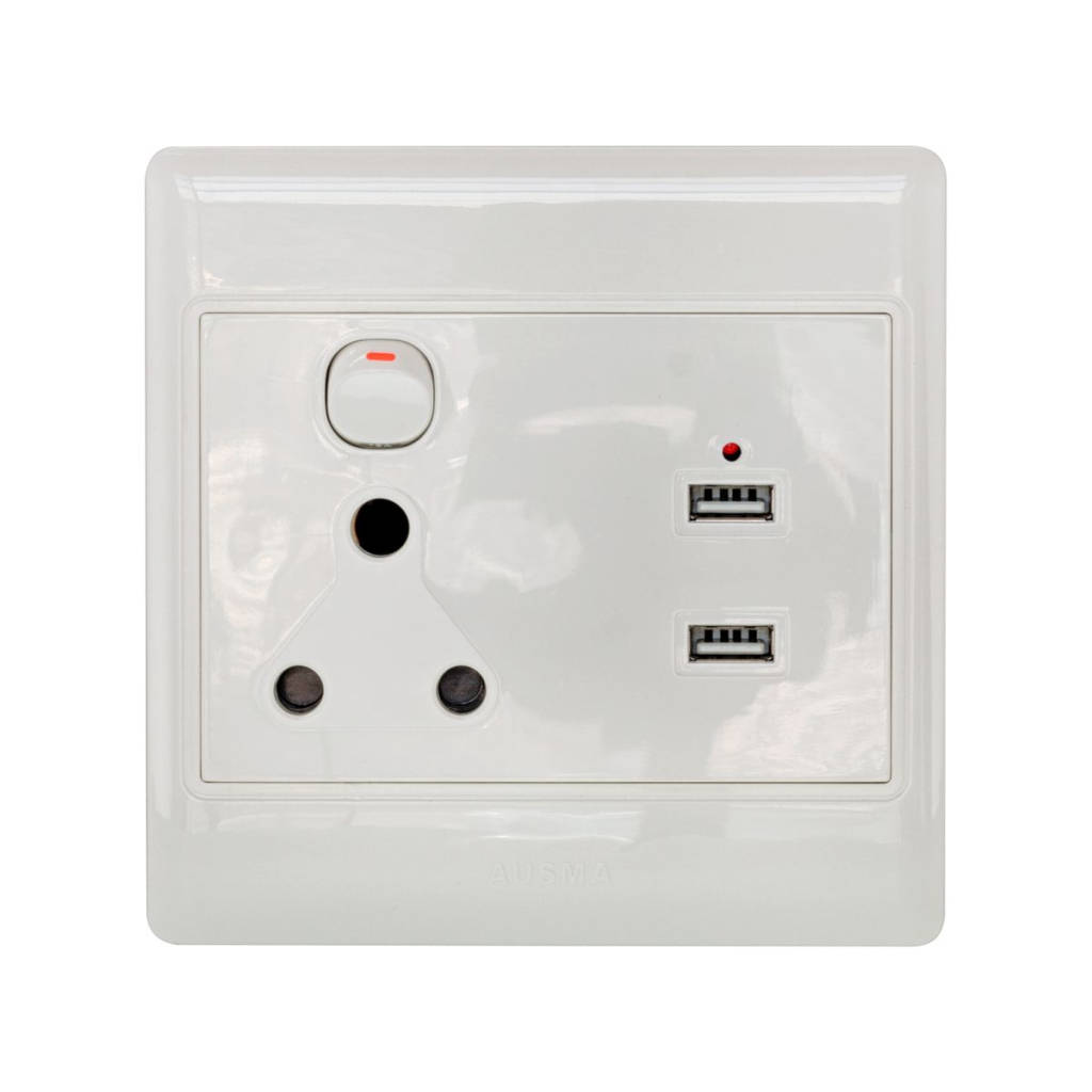 Switches & Outlets - PAYS 4X4 Wall Socket with 1X3PIN AND 2XUSB for ...