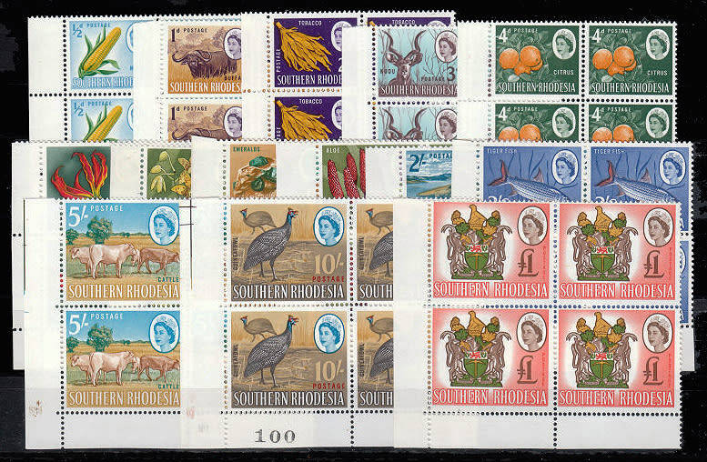 Colonial Britain - SOUTHERN RHODESIA 1964 QEII DEFINITIVE SET 14 VALUES ...