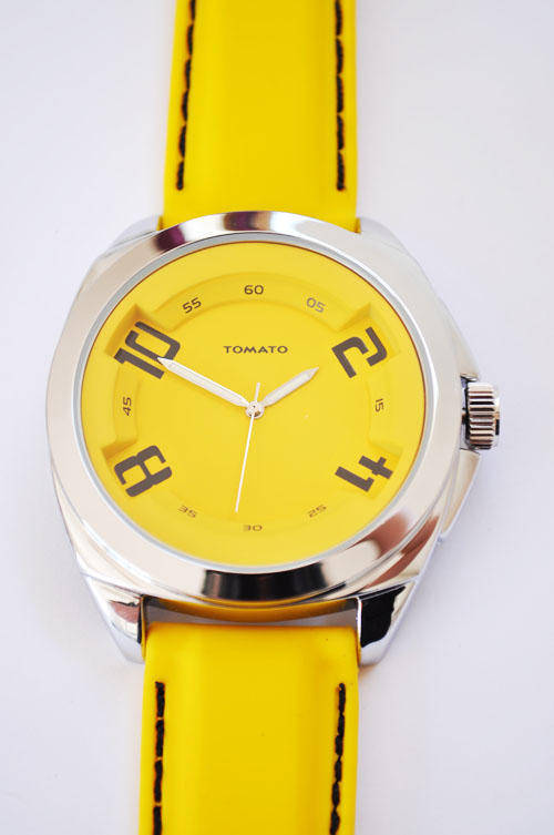 Men's Watches - BRAND NEW Tomato Gents Yellow Rubber Band Stainless ...