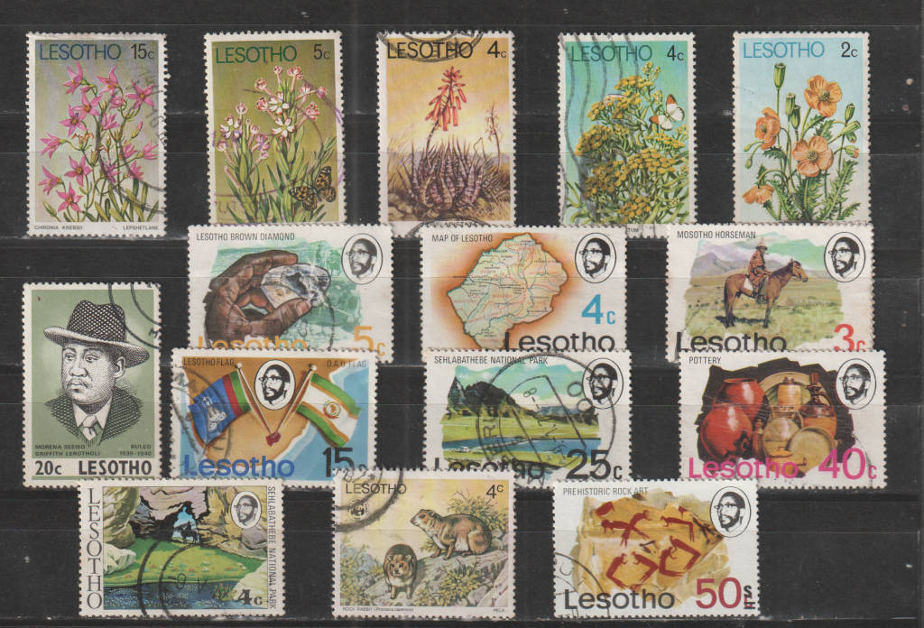 Lesotho & Basutoland - LESOTHO SELECTION BID PER STAMP TO TAKE ALL CARD ...