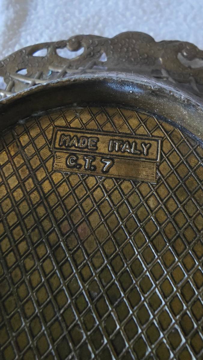 Brass - ANTIQUE BRASS SERVER(MADE IN ITALY) SEE MARKINGS was sold for ...