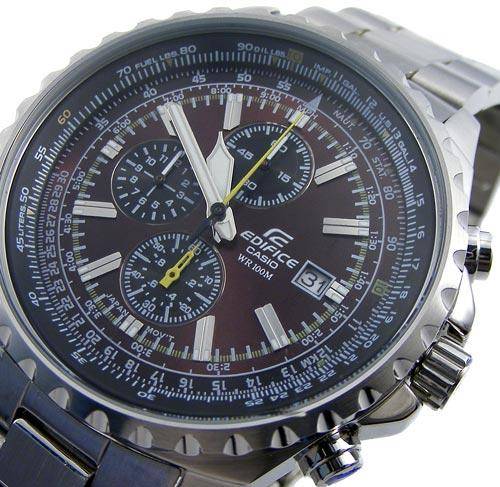 Men's Watches - CASIO EDIFICE Aviator SlideRule Pilot's Chronograph ...